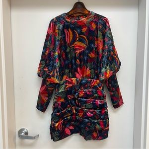 FARM Rio | Dresses | Nwt Farm Rio Black Banana Sky Velvet Mini Dress ...